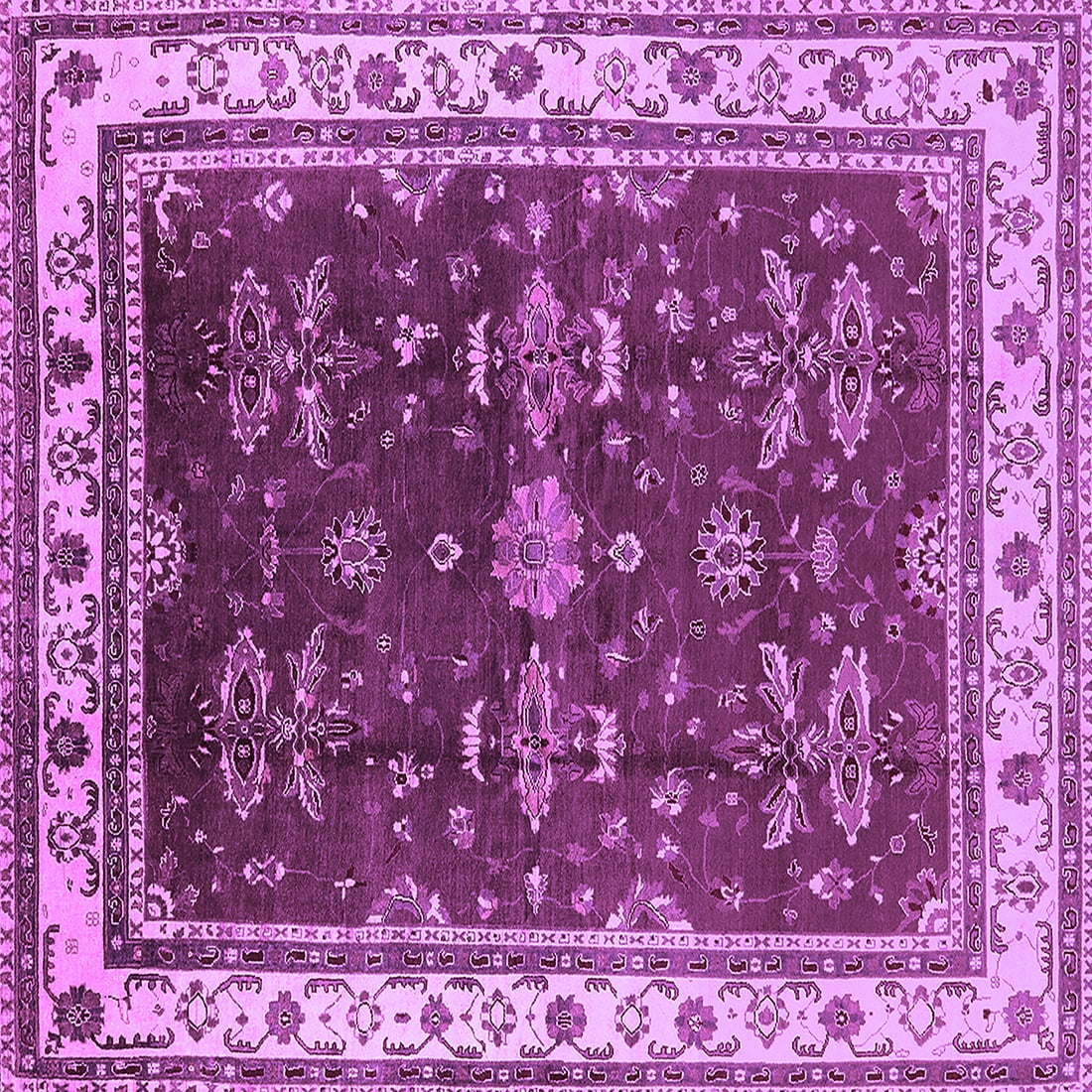 Ahgly Company Indoor Square Oriental Purple Traditional Area Rugs, 6 ...