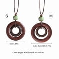 ANXPTIME Simple Wooden Round Ring Necklace Vintage Long Sweater Chain ...