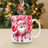 SDJMa 3D Santa Claus Mug, Cute 3D Santa Coffee Cup, Multi-Purpose Merry ...