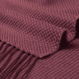 Bourina Herringbone Knitted Acrylic Throw Blanket, Burgundy, 50" x 60 ...