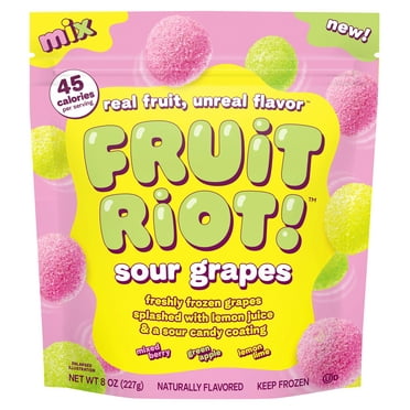 Fruit Riot Sour Candy Grapes, Made with Real Fruit, 8oz, Gluten-Free ...