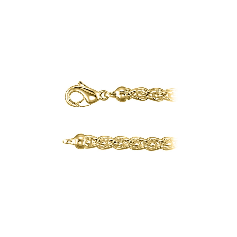 6.00mm Solid Wheat Chain Necklace in 18K Gold Vermeil | Walmart Canada