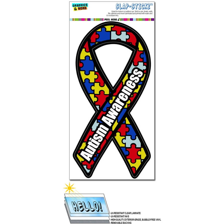 Autism Awareness Support Ribbon Automotive Car Window Locker Bumper ...