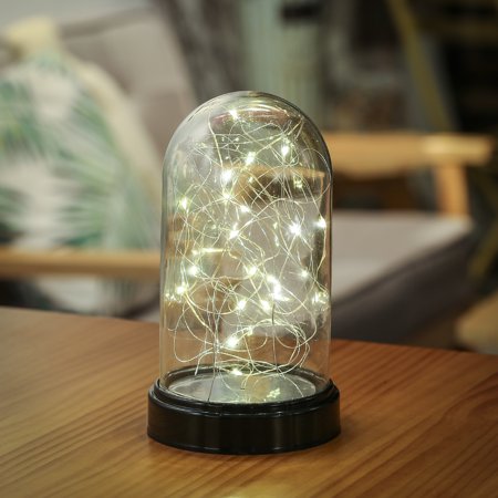 LED Glass Dome w/ Black Base - Walmart.com - Walmart.com