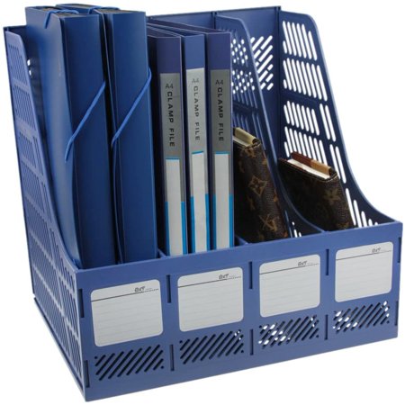 Large Magazine File Folder Holder Plastic Vertical Organizer Office ...