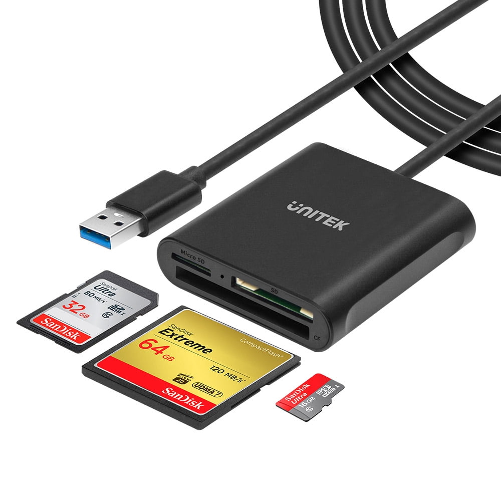 [Upgraded] UNITEK 4FT USB 3.0 Type A CF SD TF Micro SD Card Reader ...