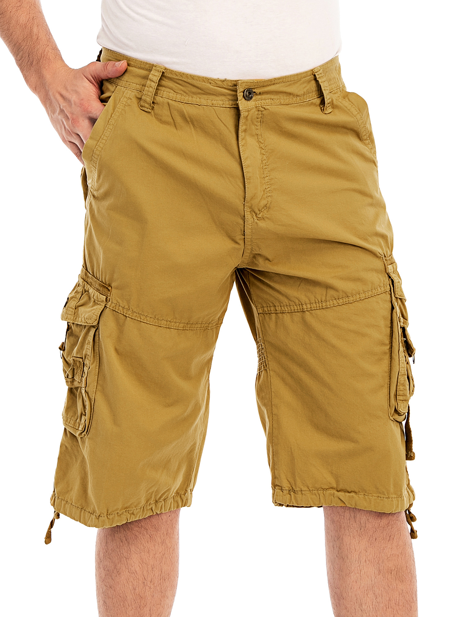 Youloveit Mens Shorts Elasticated Waist Casual Cotton Combat Pants ...