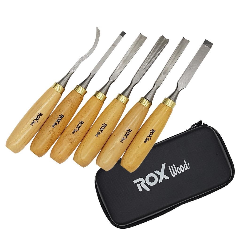 Rox Wood ROX-15399068-6PC Wood Carving Tools in EVA Bag with Zipper ...