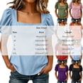 BADHUB Women Tshirts Shirts Puff Short Sleeve Square Neck Shirt ...