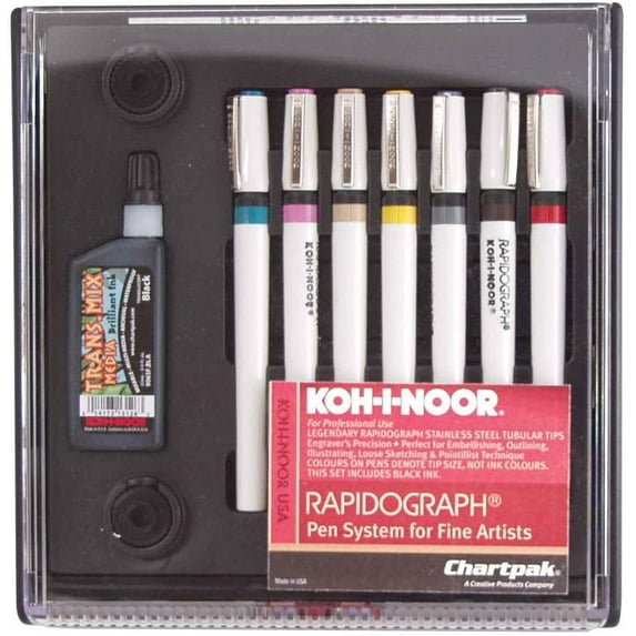 Koh-I-Noor® 3165SP7P KIN3165-SP-7 Rapidograph® Technical - 7-Pens with ...