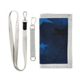 Black Blue Stars on Dark Background Trifold Wallets Card Holders Coin ...