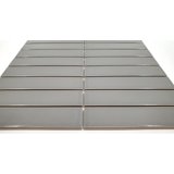 Gio Gray Glossy 1.25" X 6" Stacked Linear Porcelain Mosaic Tile Sample ...