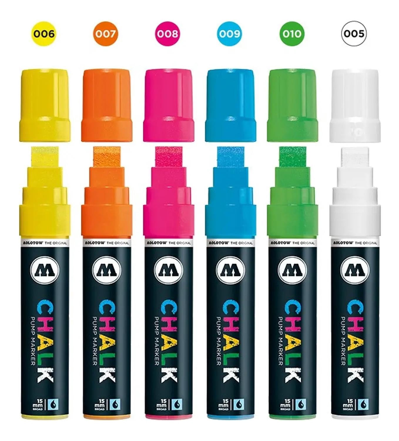 Marcadores Molotow Chalk 15mm Basic Set Neon 6 Unidades multicolor ...