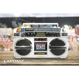 Lasonic i-931BT 80s Style Bluetooth Boombox - WHITE, Retro Design, AM ...