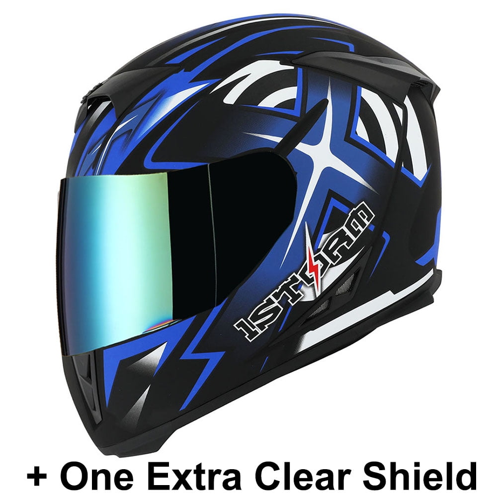 1Storm Motorcycle Full Face Helmet Street Bike Star King HJK311 + One ...
