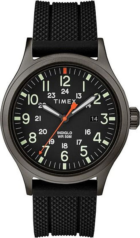 Men's Timex Military Allied Classic Black Silicone Strap Watch ...