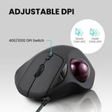 Perixx Perimice-517 Ergonomic Wired Trackball Mouse with Soft Click, 7 ...