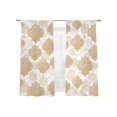 Abstract Geometric Gold Diamond Sheer Curtains 2 Panels Set Beige Brown ...