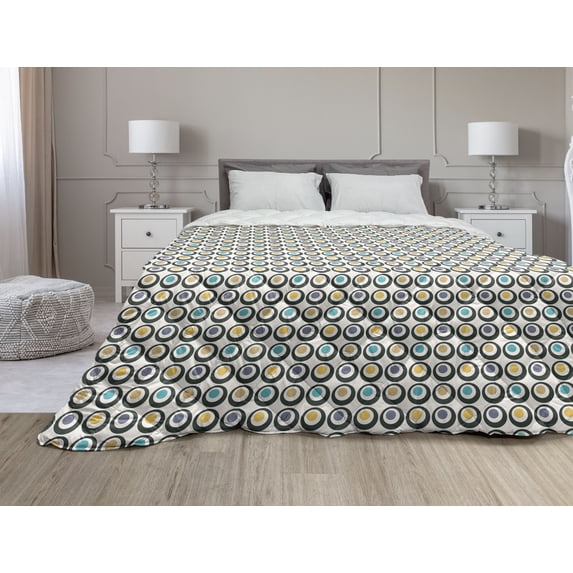 Abstract Down Alternative Comforter, Curvy Different Sized Lines Bold ...