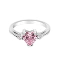 Pink Cubic Zirconia Heart Promise Ring 925 Sterling Silver Size 7 ...