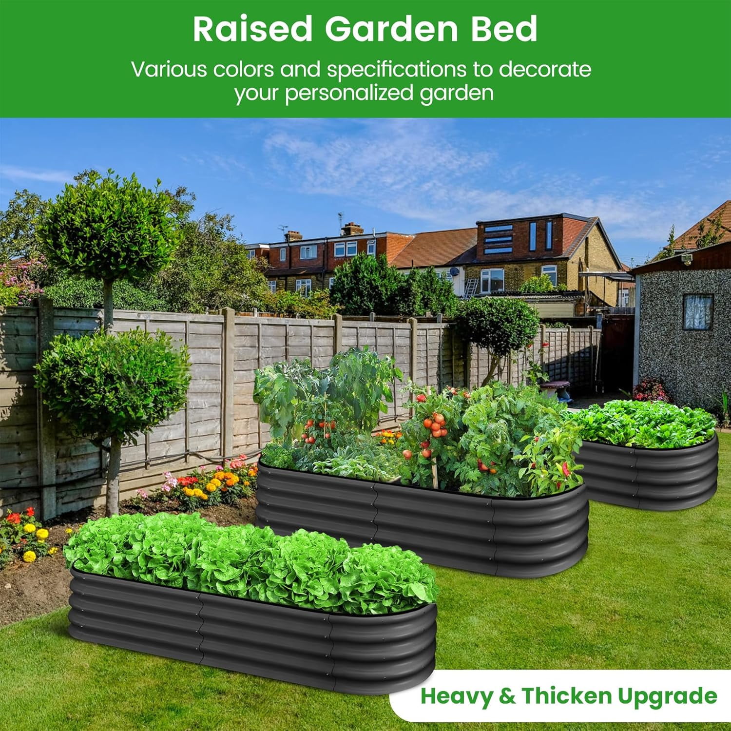Click here for Royalbelle 2 Pcs 4.5x2x1 Ft Oval Raised Garden Bed... prices