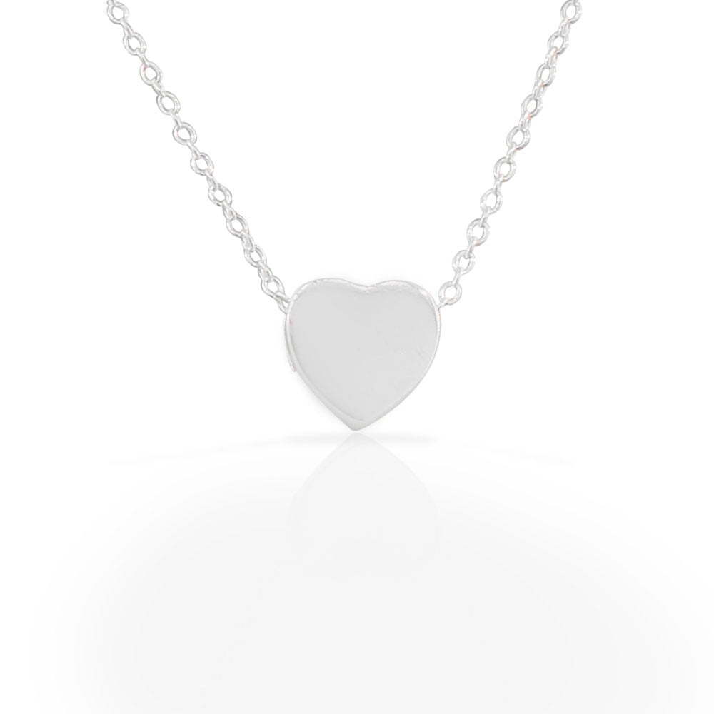 925 Sterling Silver Womens Girls Small Love Heart Pendant Necklace ...