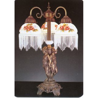 Chloe Lighting Bertram Tiffany-Style 2-Light Victorian Table Lamp with ...