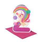 American Greetings Unicorn 2nd Birthday Card for Girl with Glitter ...