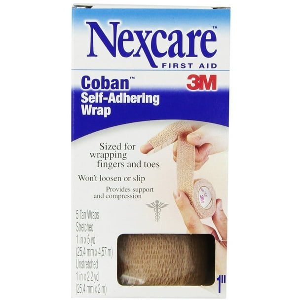 Coban Compression Bandage NonWoven Material / Elastic Fibers, 1 Inch X ...