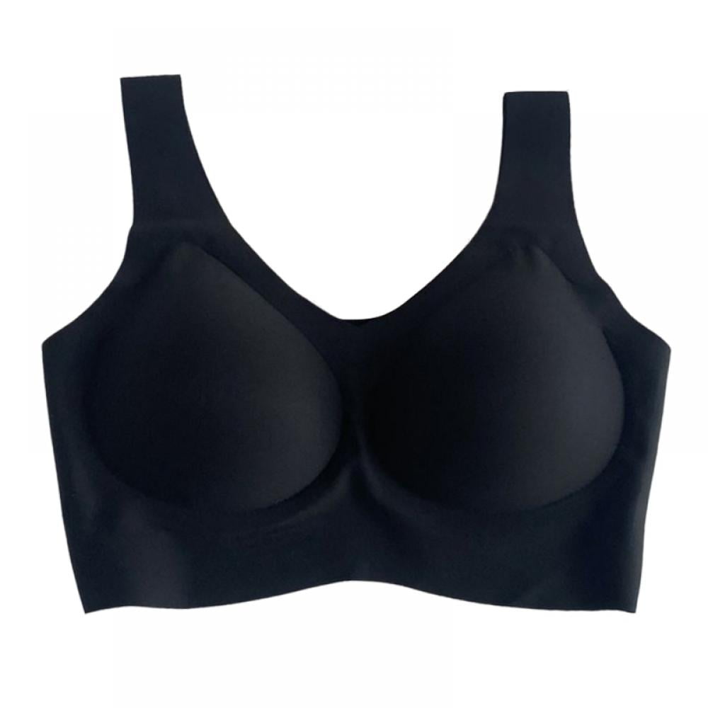 Valcatch Women Seamless Bra V-neck Fixed Cup Thin Underwear Wireless Comfort Vest Style Bra ...