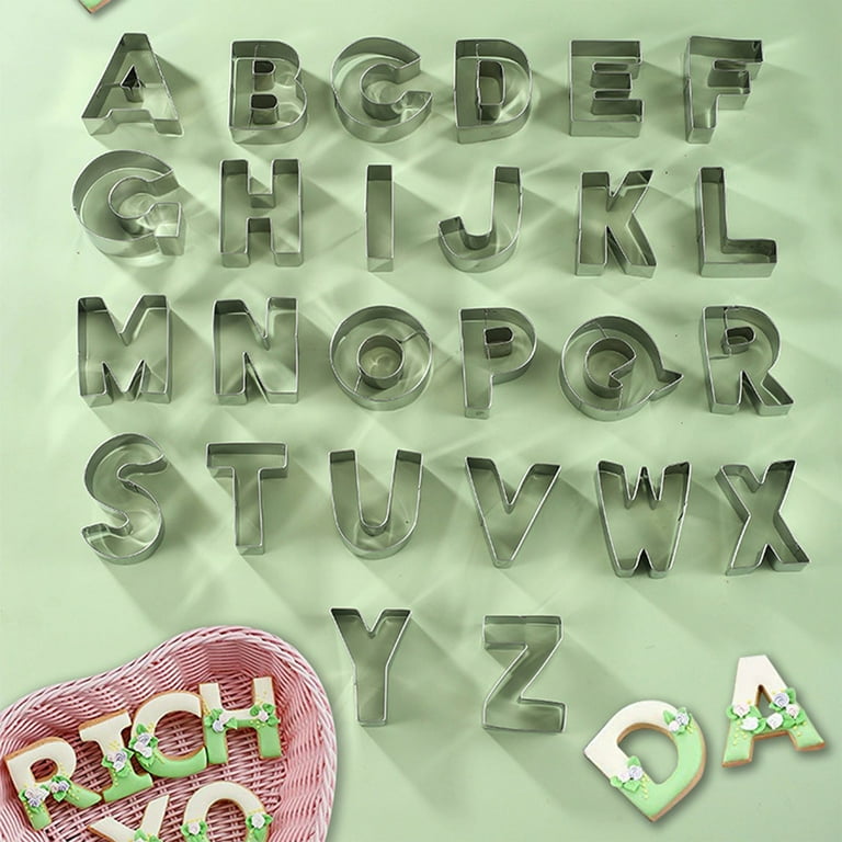 Lloopyting Alphabet Cheese Cutter Letter Cheese And Cookie Cutters Large Cookie Cutter Letters Large 26 English Letters Stainless Steel Pineapple