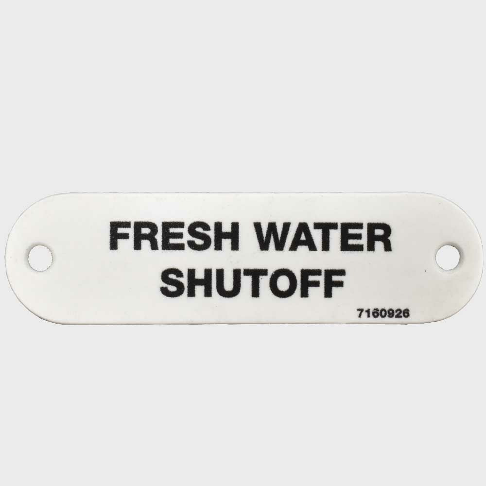Marquis Boat Label Tag 7160926 | Fresh Water Shutoff White Plastic ...