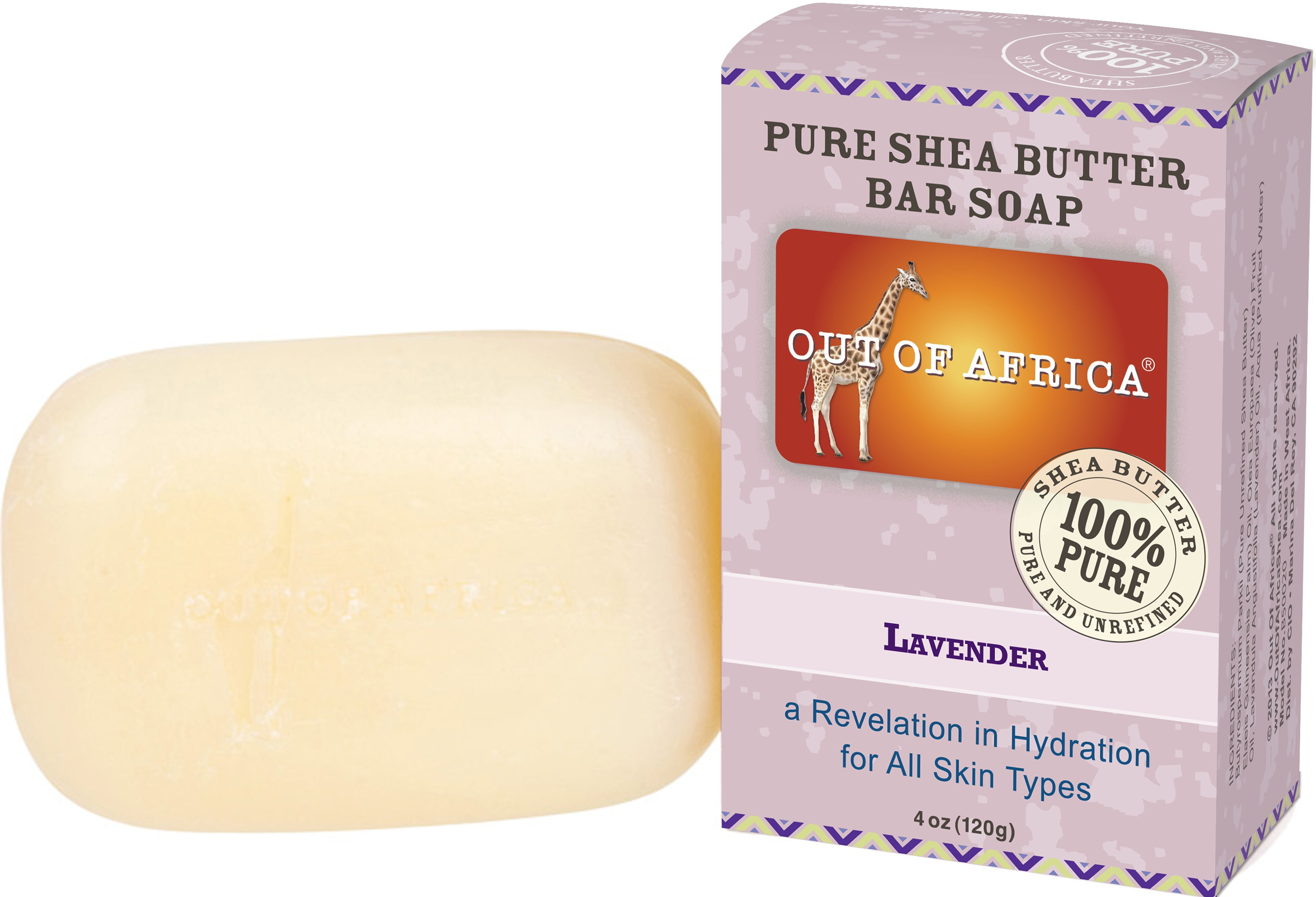 Out Of Africa Pure Shea Butter Bar Soap Lavender 4 Oz