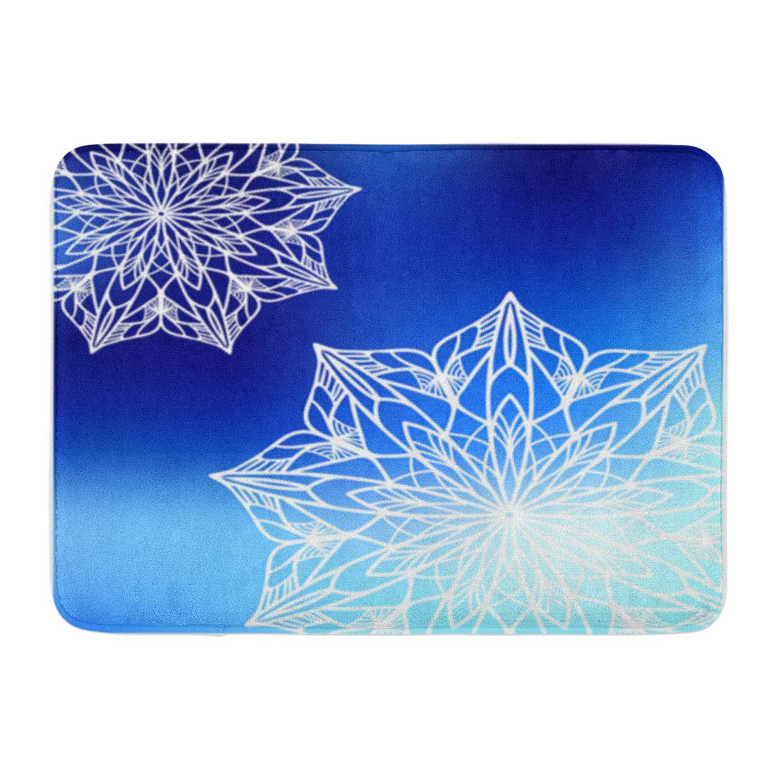 SIDONKU Abstract Winter Pattern Light Blue Holiday Snowflakes Festive ...