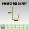 20/50Pcs Fluorescent Yellow Offset Shank Fishing Hooks, High Carbon ...