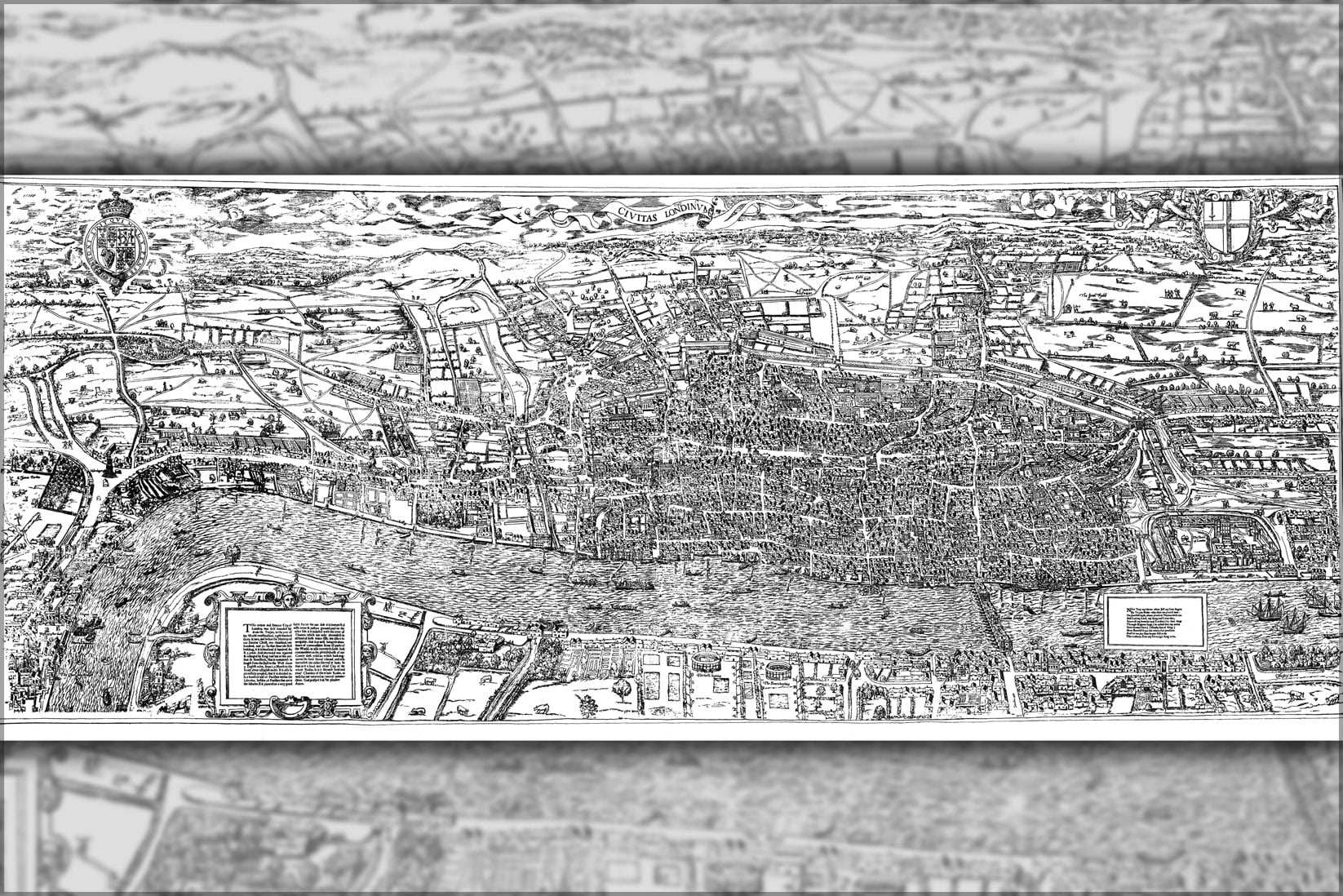 24"x36" Gallery Poster, Civitas Londinium or The Agas Map of London ...