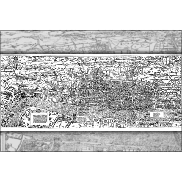 24"x36" Gallery Poster, Civitas Londinium or The Agas Map of London ...