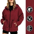 akafmk Womens Waterproof Rain Jacket Drawstring Waist Lightweights ...