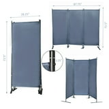 Resenkos Portable Wall Partition Room Separators, Metal Fabric 3 Panels ...