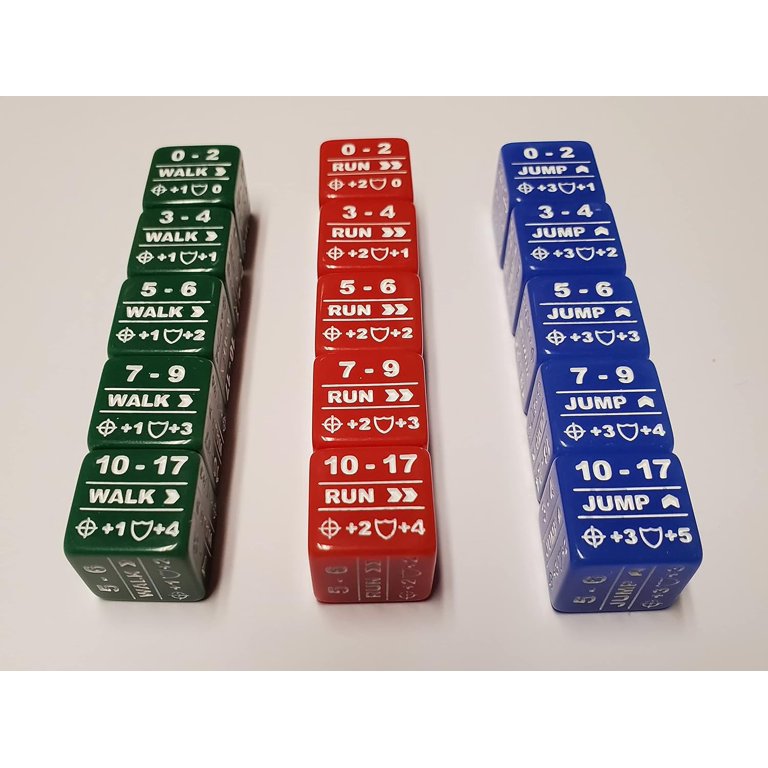 Strike Dice Game 20x Color Coded Walk Run Jump & Special Modifier Dice ...