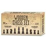 Brybelly Natural Wooden Folding Chess Game with Staunton Wood Carved ...