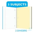 BAZIC Wide Ruled 3 Subject Spiral Notebooks, 120 Sheets, Assorted ...