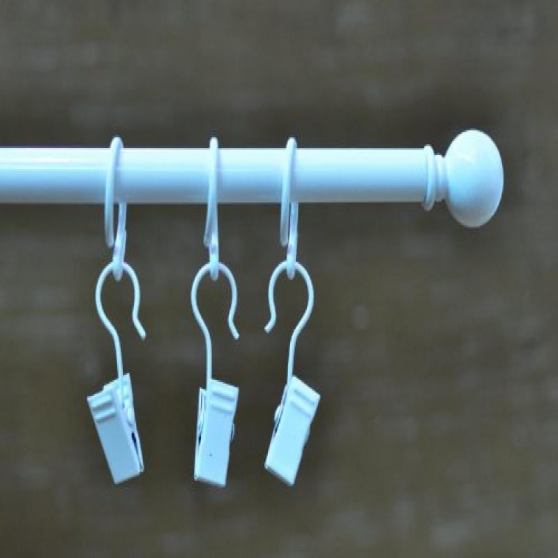 Urbanest S Hook Rings with Clips for 1/2-inch Cafe Rod, Set of 10 ...