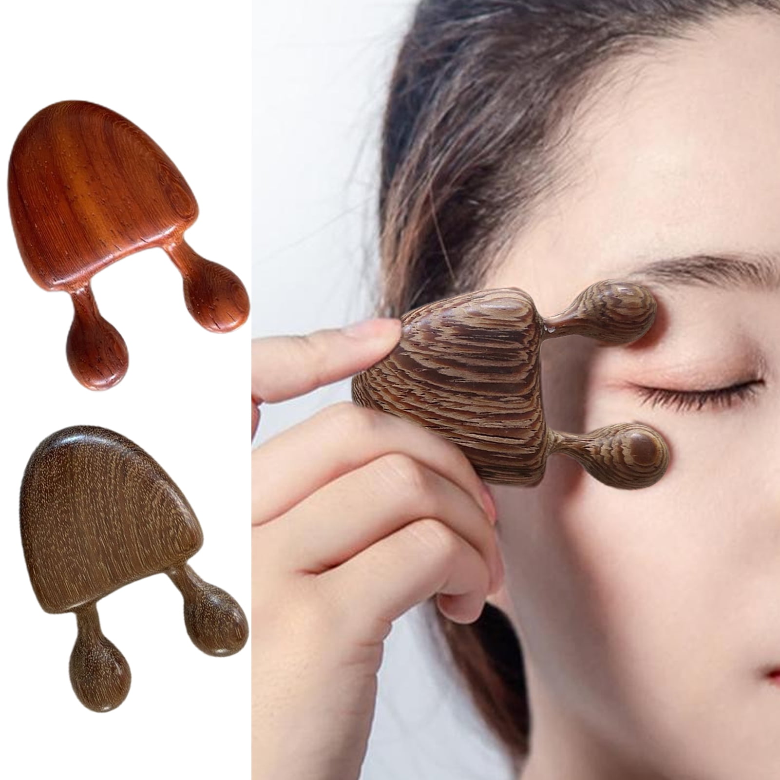 Warkul Massage Comb, Head Eye Pressure Relief Wooden Massage Comb Head ...