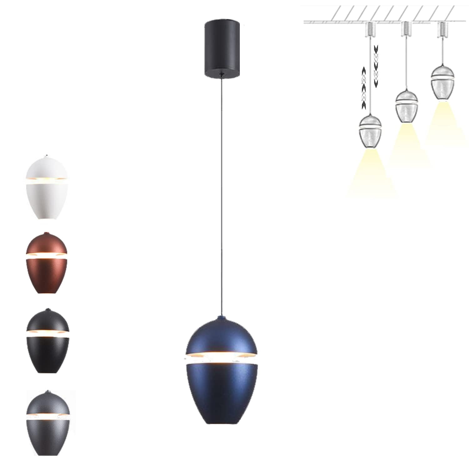 FSLiving J Type Track Pendant Light Creative Lifting Pendant Light ...