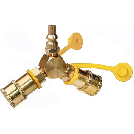 SHTUUYINGG 1/4'' Rv Propane Quick Connect Y Splitter Adapter 2 Way Lp ...