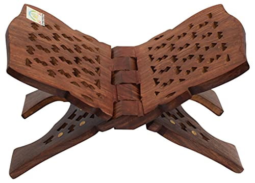 Wooden Handmade Quran Geeta Bible Holder Support Stand Reading Book ...