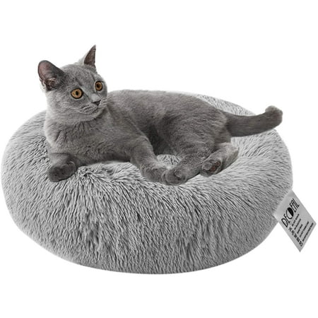 Lit pour Chat Lit pour Chien Lit Moelleux Rond pour Animal Lit Donut ...