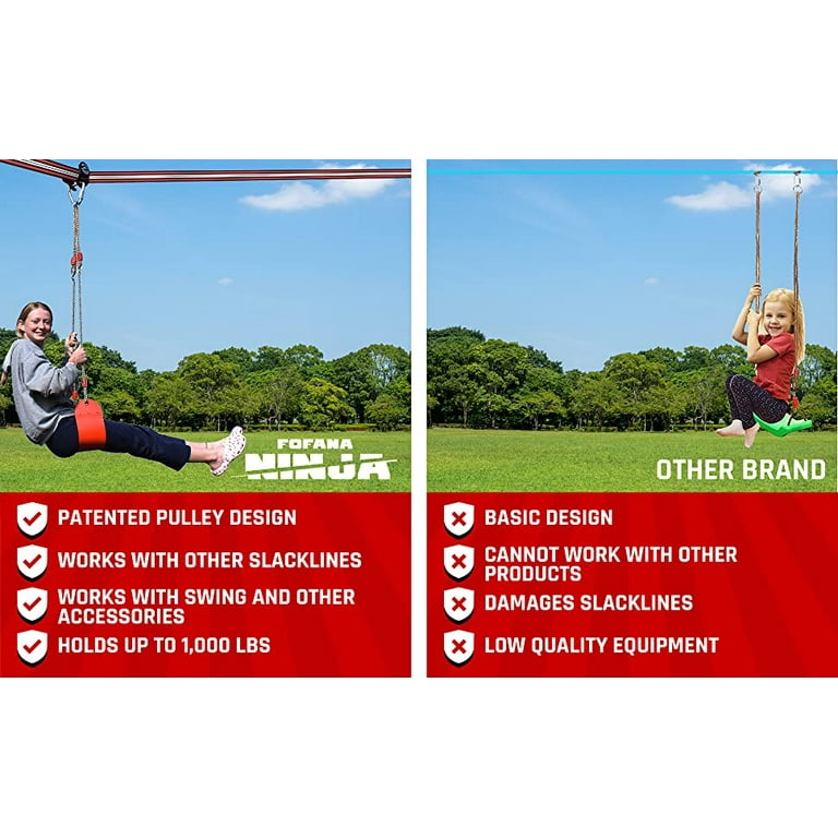 Love Every Play Gym Hooroor Slackline Pulley Fofana Ninja Slider Pulley ...