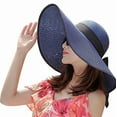 Home Cal Women Big Brim Sun Hat Beach Seaside Sun Protection Ladies
